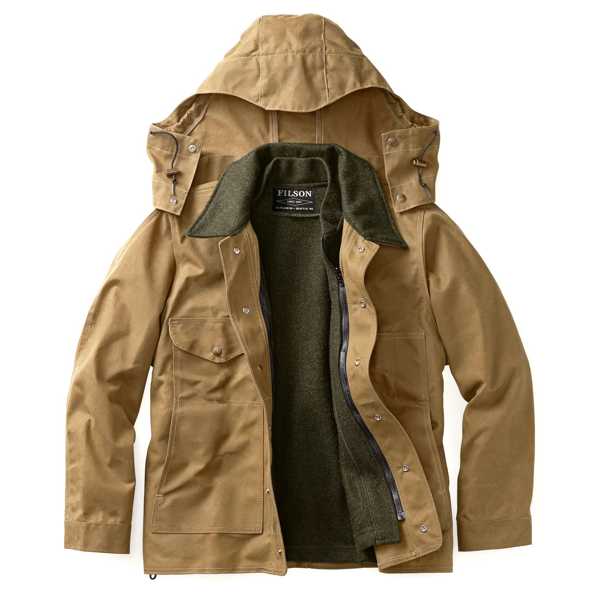 Filson Mackinaw Wool Vest Liner Forest Green, duurzaam vest gemaakt van ...