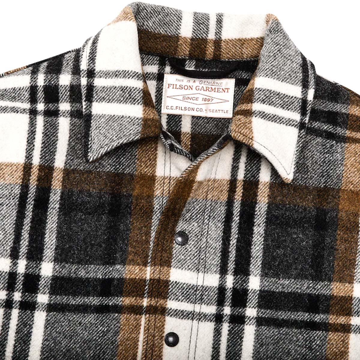 Filson Mackinaw Wool Work Jacket Blue Coal/Copper Heather, iconic Work ...