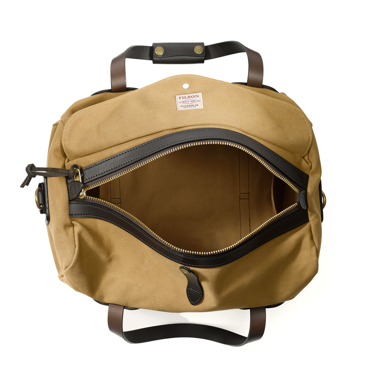 Filson Duffle Bag Small Tan, robuuste duffle met stijl en karakter