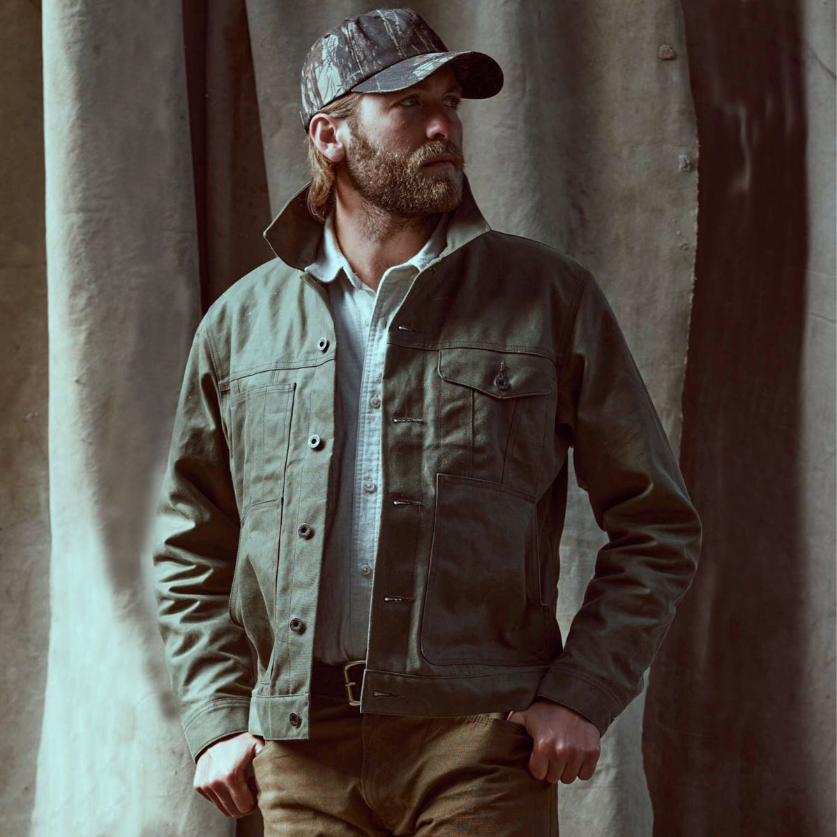 Filson Tin Cloth Short Lined Cruiser Jacket Military Green ...