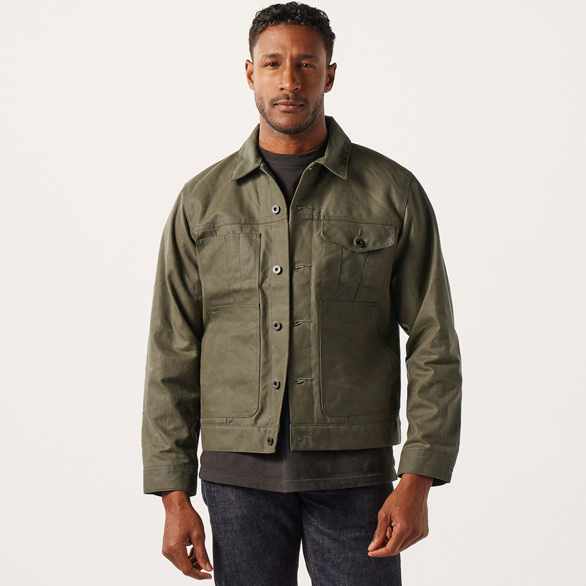 Filson Tin Cloth Short Lined Cruiser Jacket Military Green ...